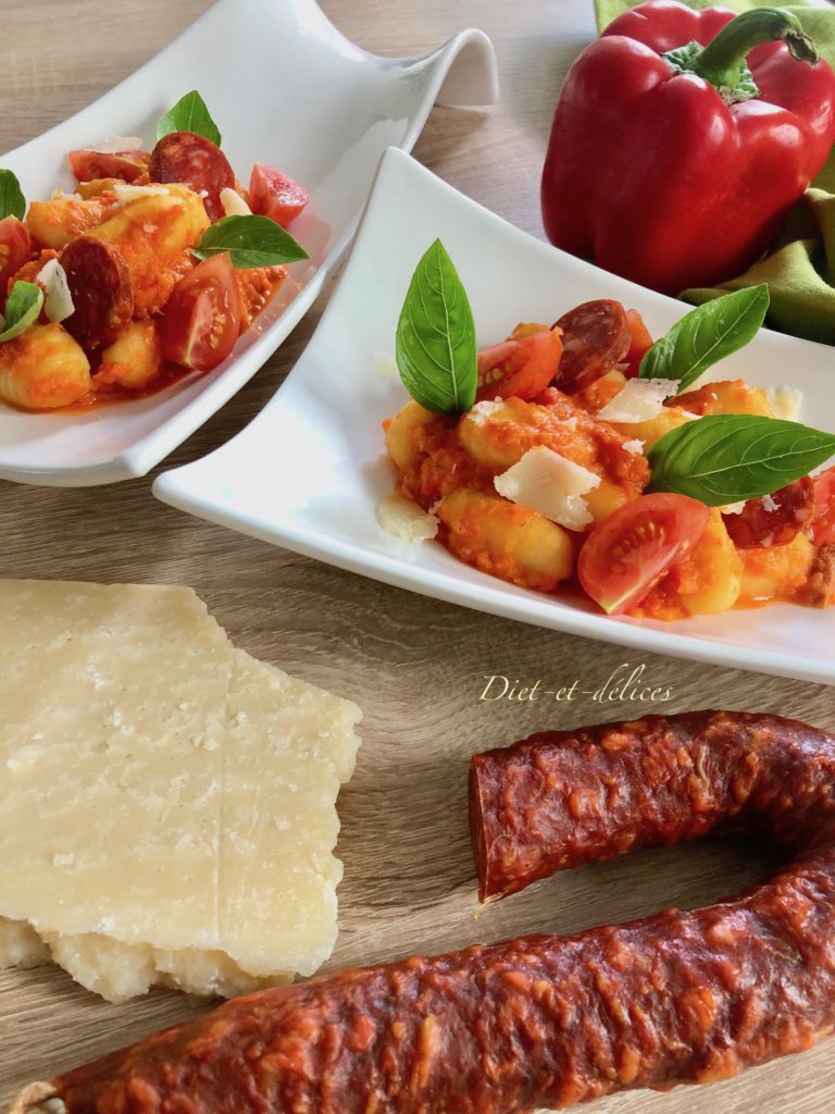 Gnocchis, sauce aux poivrons rouges et chorizo : Diet & Délices ...